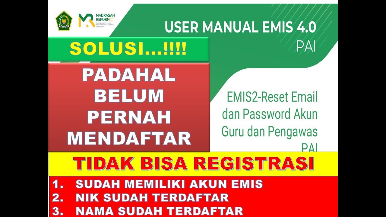 SOLUSI CARA REGISTRASI PADA EMIS 4.0 DENGAN MUDAH - YouTube