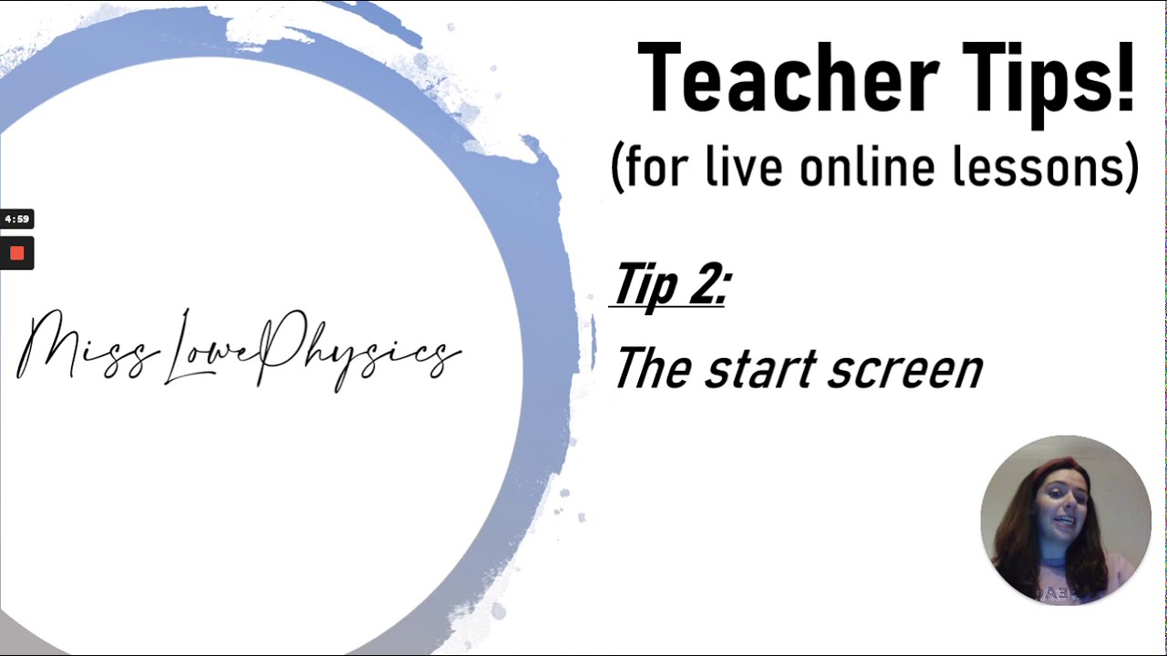 Teacher tips for live online lessons no. 2: the start screen! - YouTube