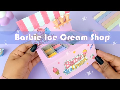 Best easy paper craft ideas /how to make/Barbie ice cream shop/ Diy miniature - DIY Barbie