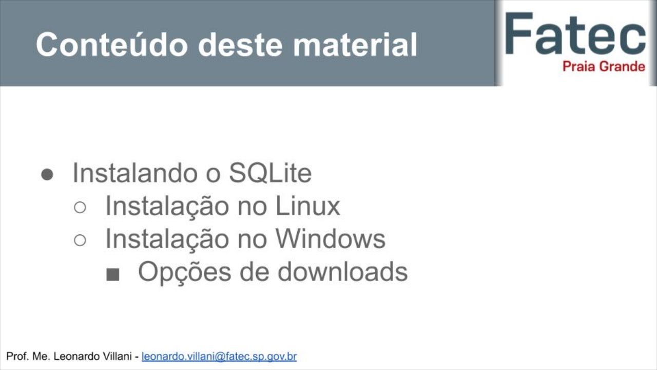 Instalando o SQLite no Linux ou Windows - YouTube