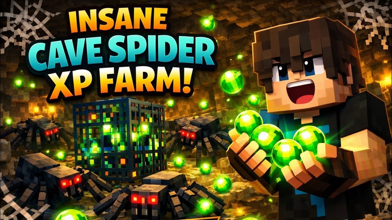 INSANE Cave Spider XP Farm in Minecraft 😱 | Unlimited XP Trick! In ...