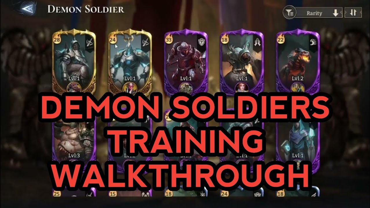 DEMON SOLDIERS TRAINING WALKTROUGHT | WATCHER OF REALMS - YouTube