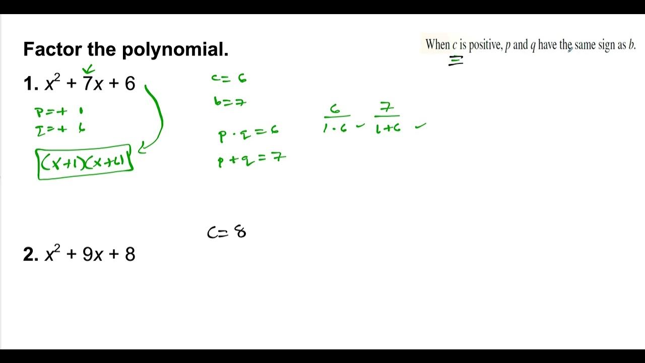 Factoring x^2 +bx +c Example 2 - YouTube