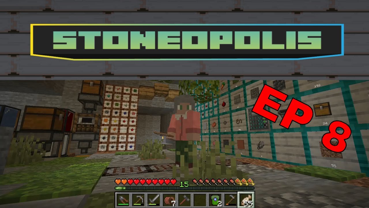 Let's Play Minecraft Java Modded Stoneopolis EP 8 - YouTube