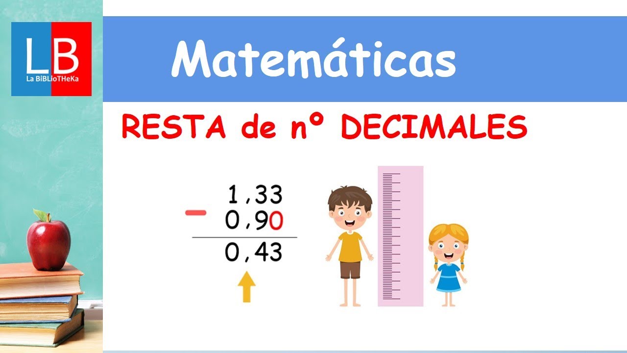 RESTA de números DECIMALES para niños 👩‍🏫 PRIMARIA - YouTube