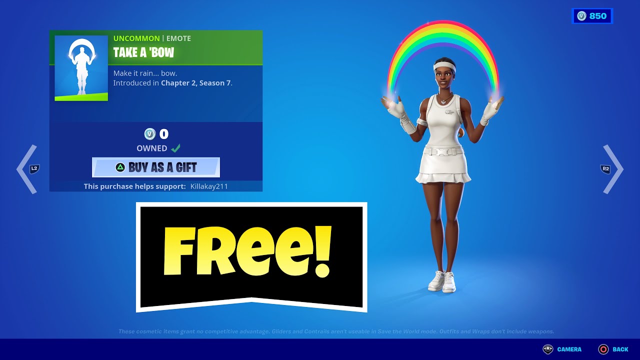 FORTNITE FREE TAKE A BOW Emote, Sprays, & Wrap | FORTNITE PRIDE 2021 *ITEM SHOP UPDATE* - YouTube