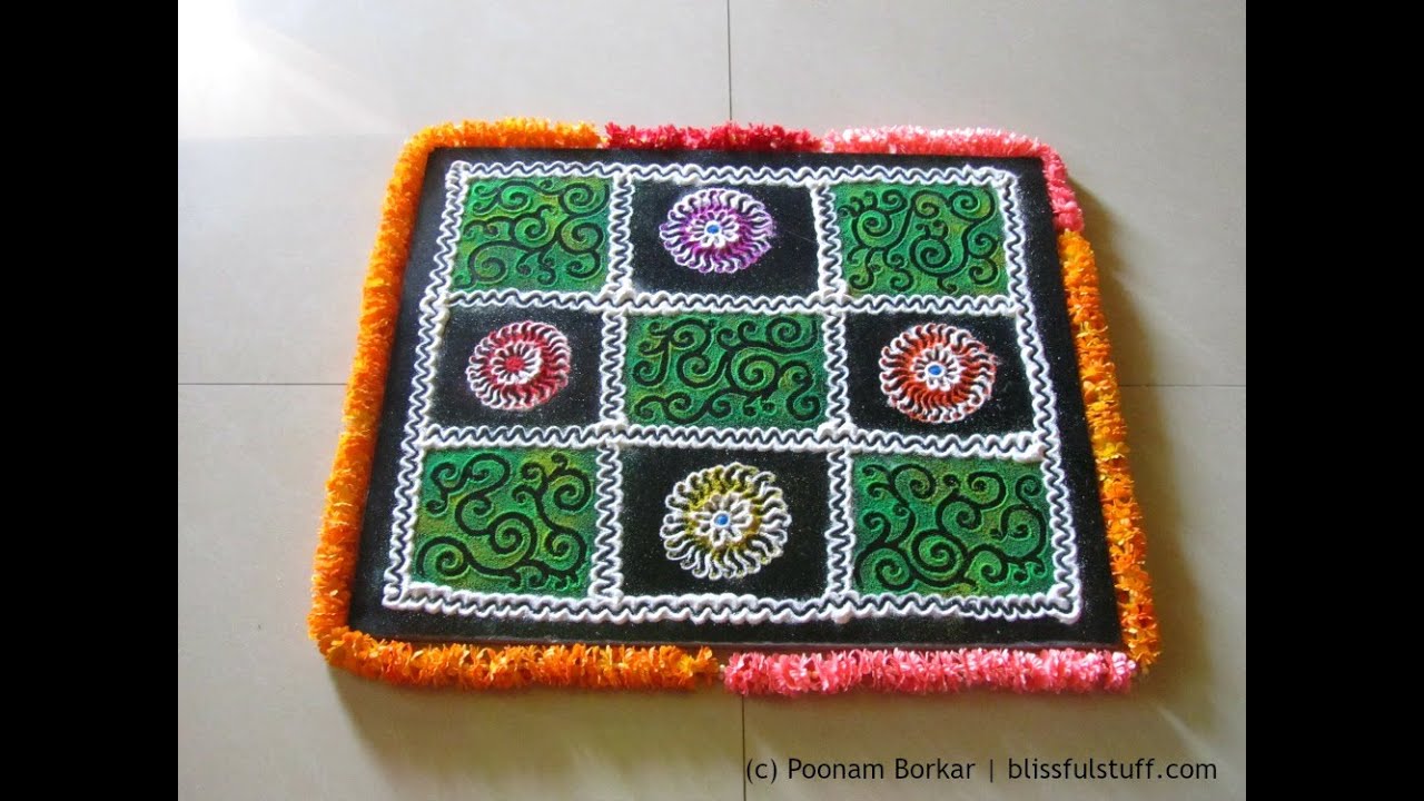 Easy galicha style free hand rangoli | Creative rangoli designs ...