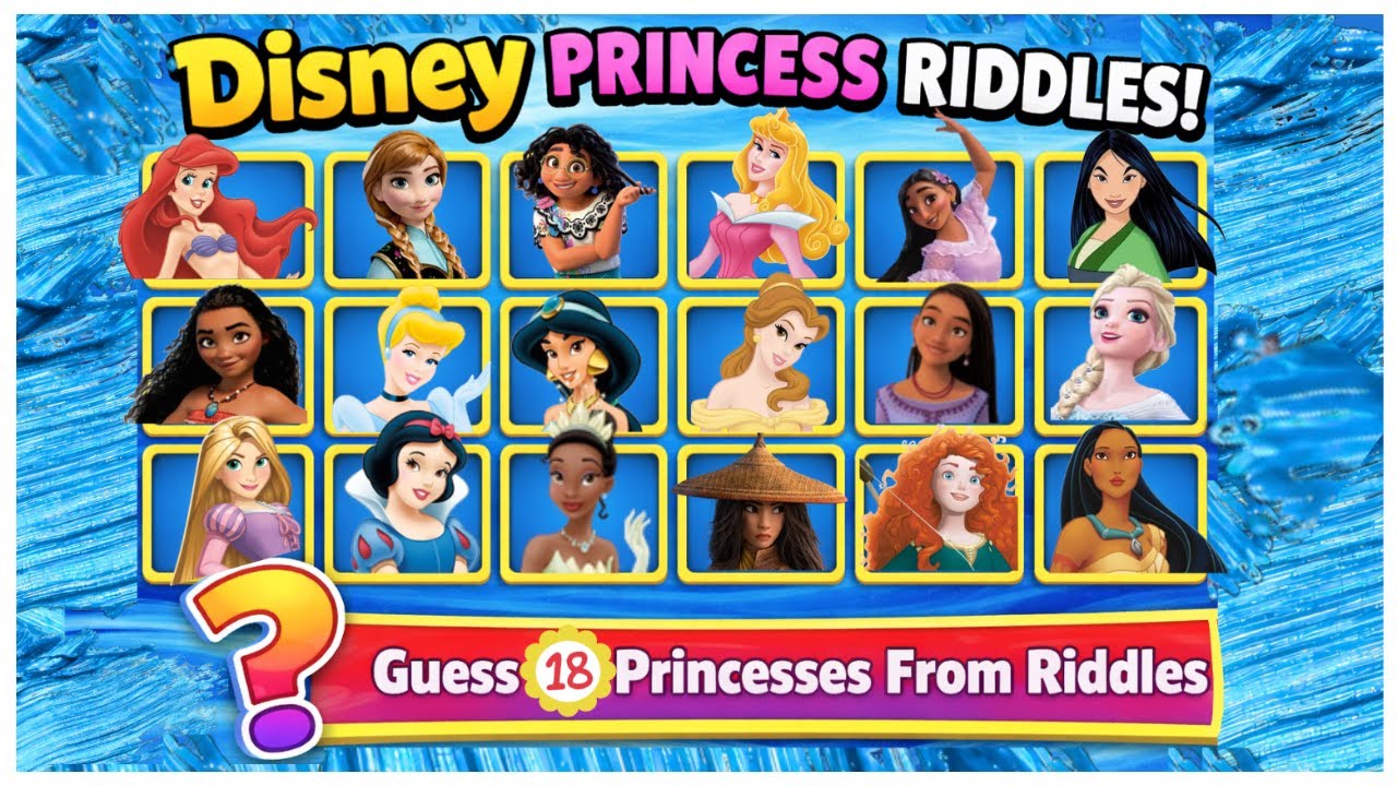 Disney Princesses Fun Riddle Quiz 👑 Can YOU Guess All 18? 🧠 - YouTube