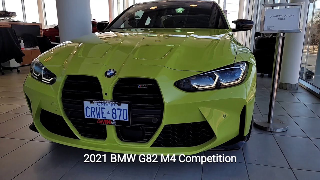 2021 BMW G82 M4 Competition Sao Paulo Yellow on Yas Marina Blue/Black ...