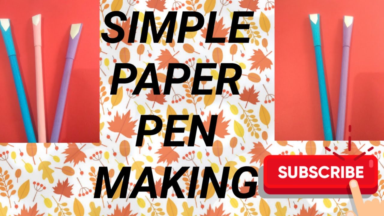Easy paper pen making(only with a paper)/Aleena's craft world - YouTube