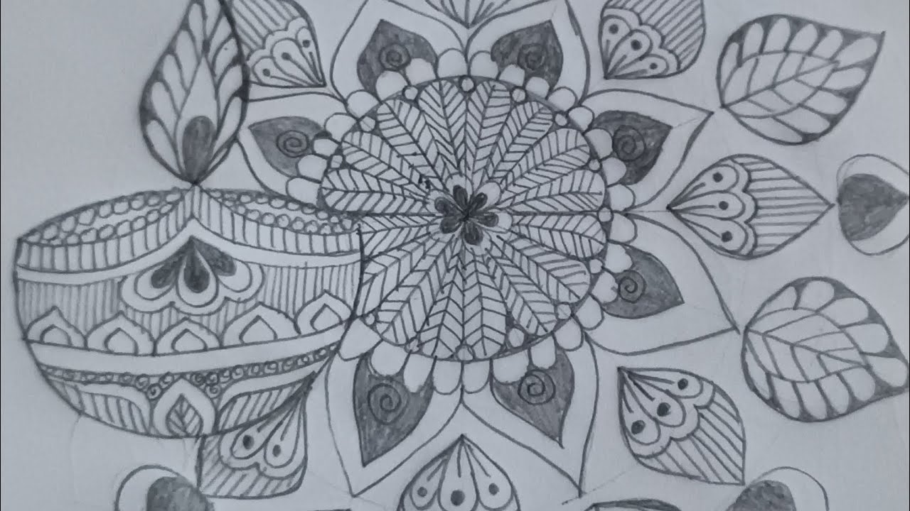 Pencil Diwali mandala art | Mandala art for beginners | pencil Mandala ...