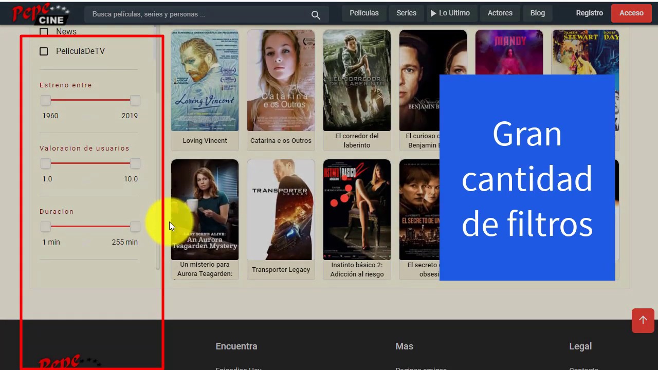 Pepecine - buscar y ordenar los titulos en pepecine.to - YouTube