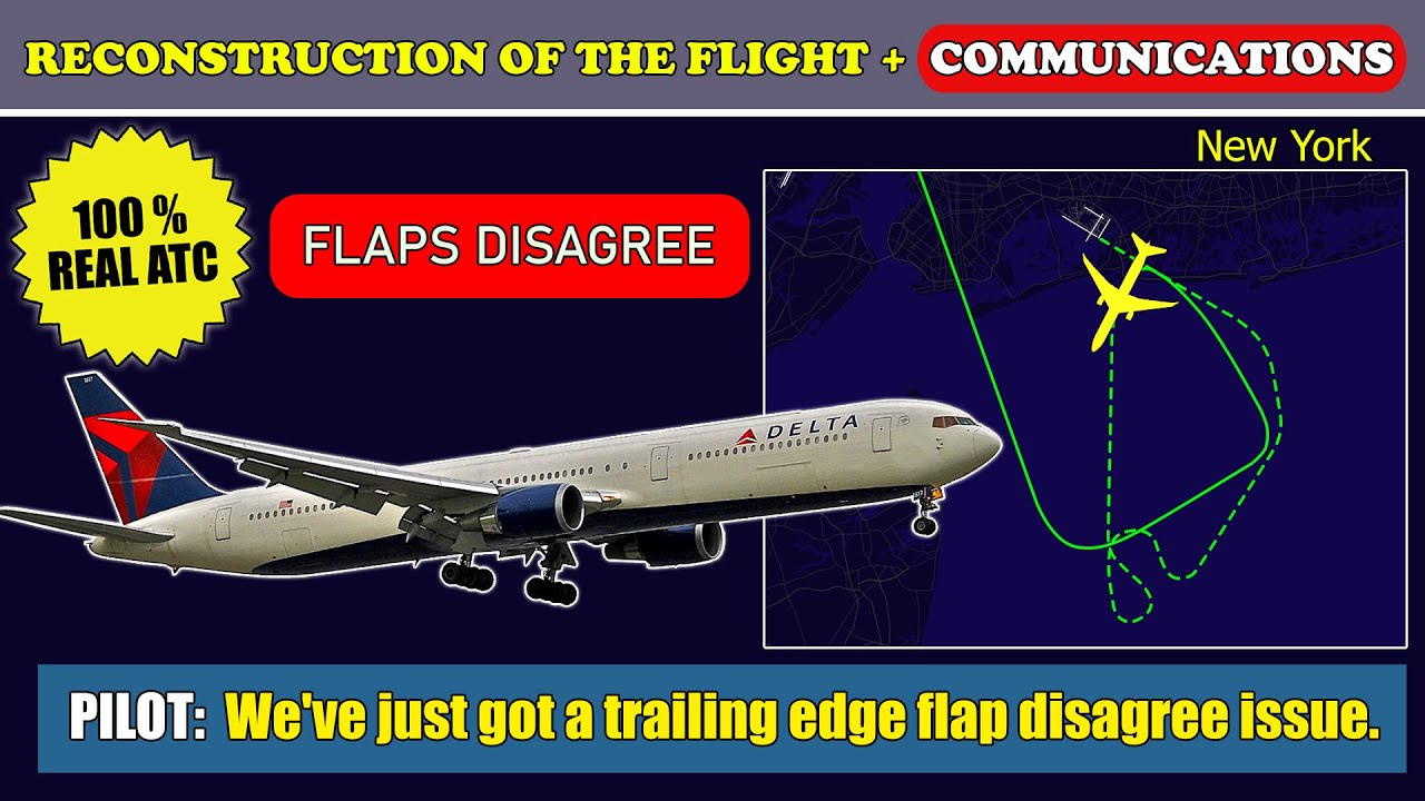 Flaps disagree. Emergency landing | Delta Boeing 767-400 | New York ...