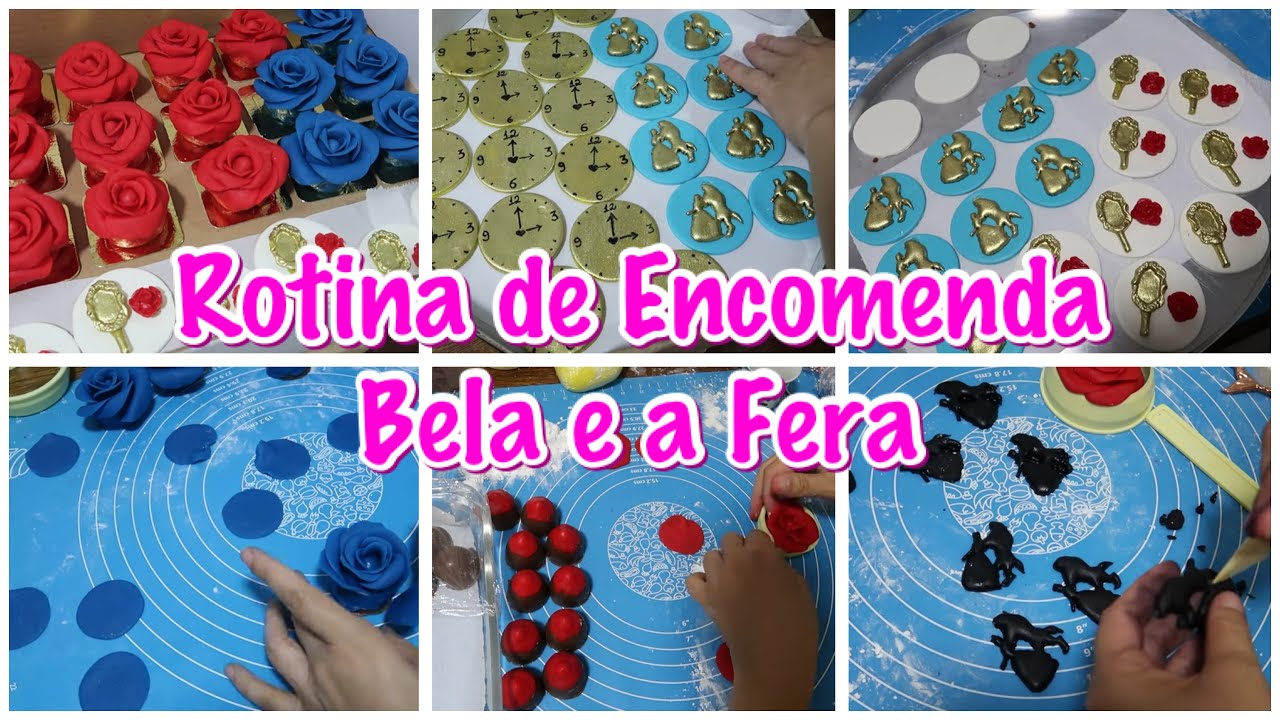 FAZENDO DOCES POR ENCOMENDA TEMA BELA E A FERA - ROTINA DE ENCOMENDA ...