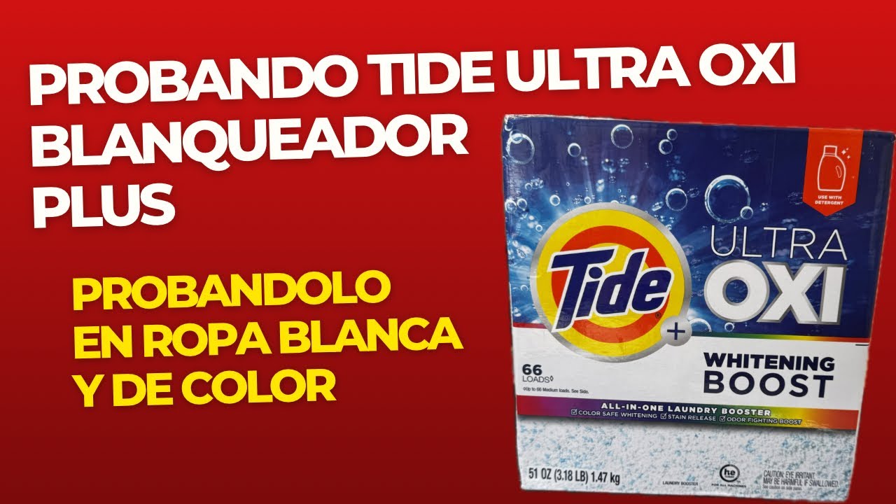 Tide Ultra Oxi blanqueador plus - probando en ropa blanca y color - YouTube