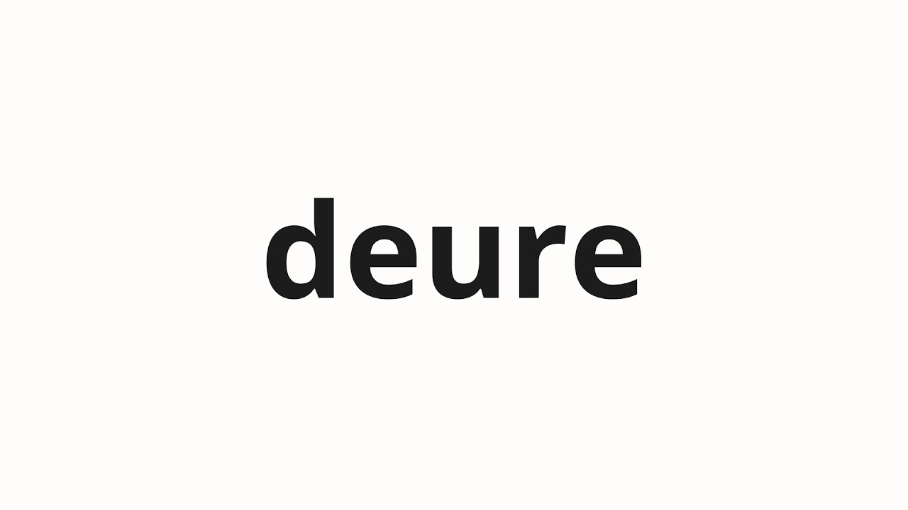 How to pronounce deure | 드레 (Drre in Korean) - YouTube