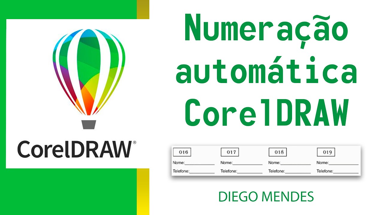 Como numerar automaticamente no CorelDRAW - Impressão mesclada - YouTube
