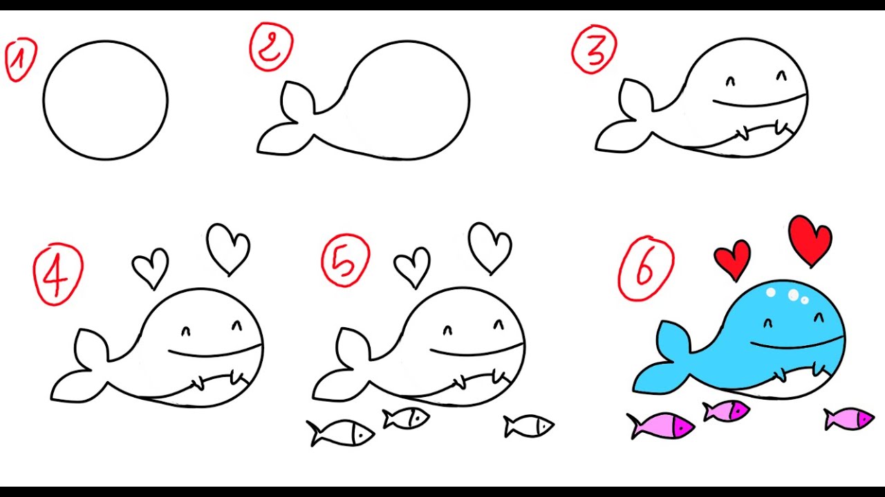 Learn how to draw a huge whale easy drawing step by step - YouTube