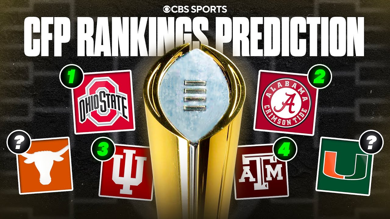 College Football Playoff Rankings PREDICTIONS: Alabama over Indiana 👀 ...
