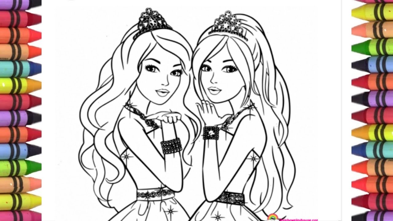 How to draw Barbie doll for kids, Barbie doll drawing colouring for ...