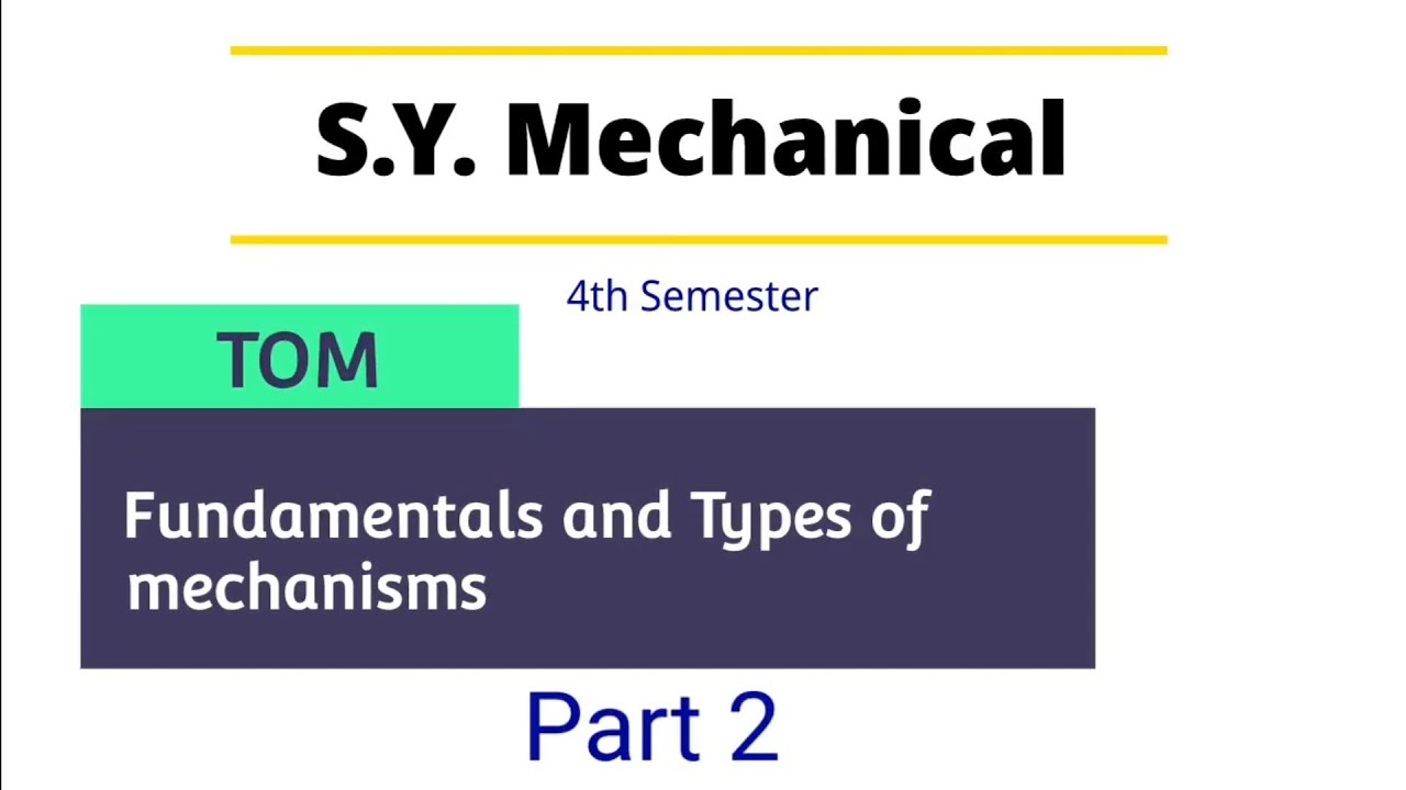 TOM | Ch 1 Type of links | Theory of Machines | Mechanical 4 SEM ...