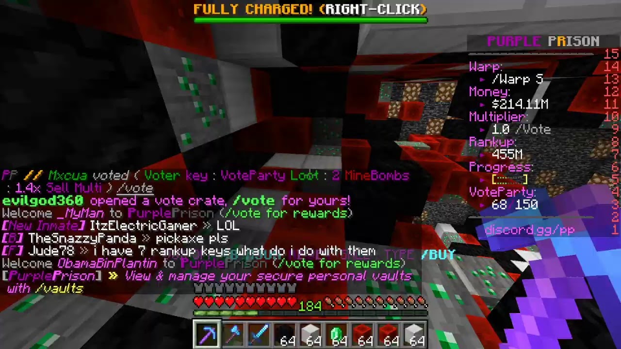 Minecraft Purple Prison Live Gameplay #2! - YouTube