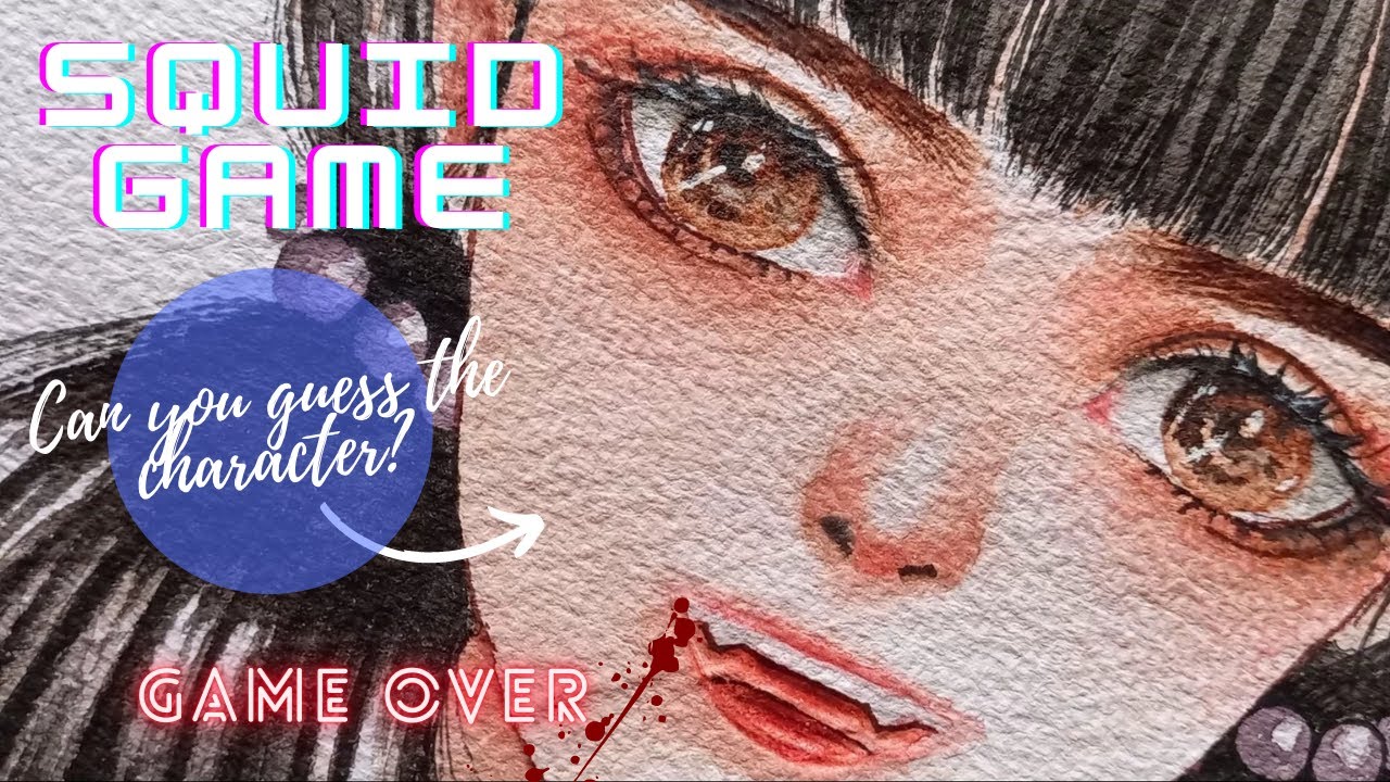 How to draw squid game | Squid game drawing | Watercolour painting ...