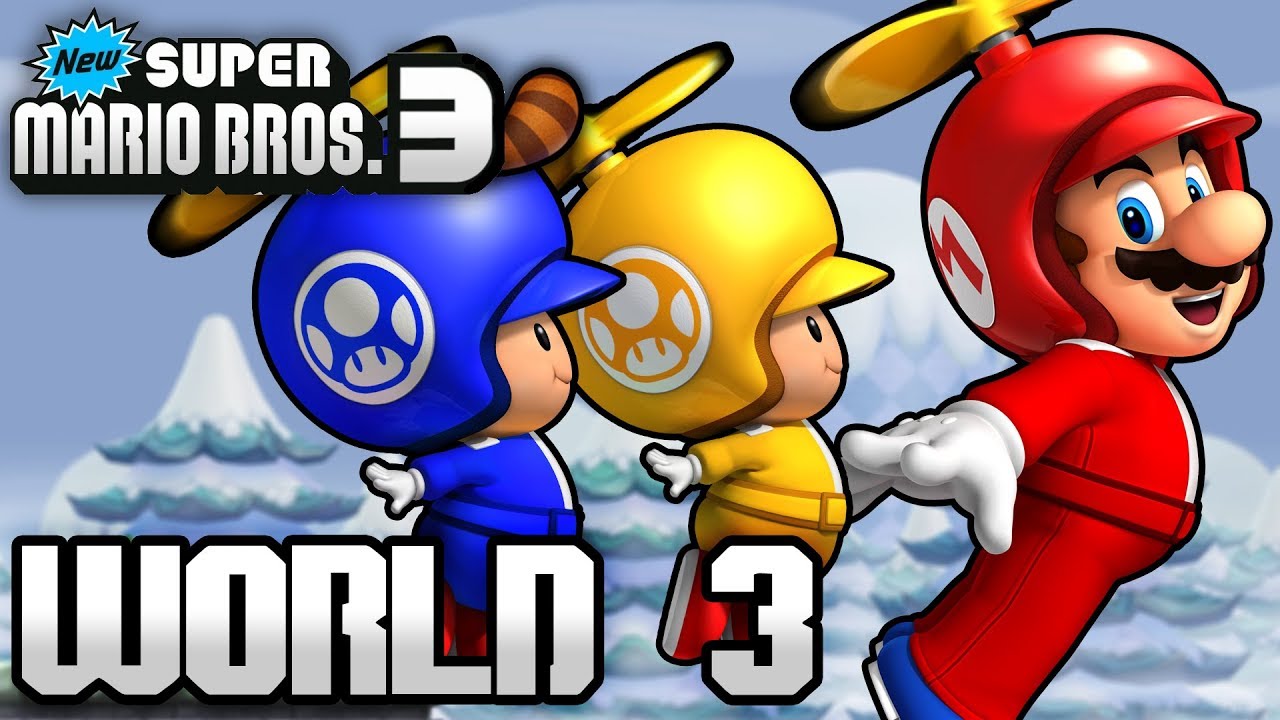 New Super Mario Bros. 3+ Part 3 - World 3 (4 Player) - YouTube