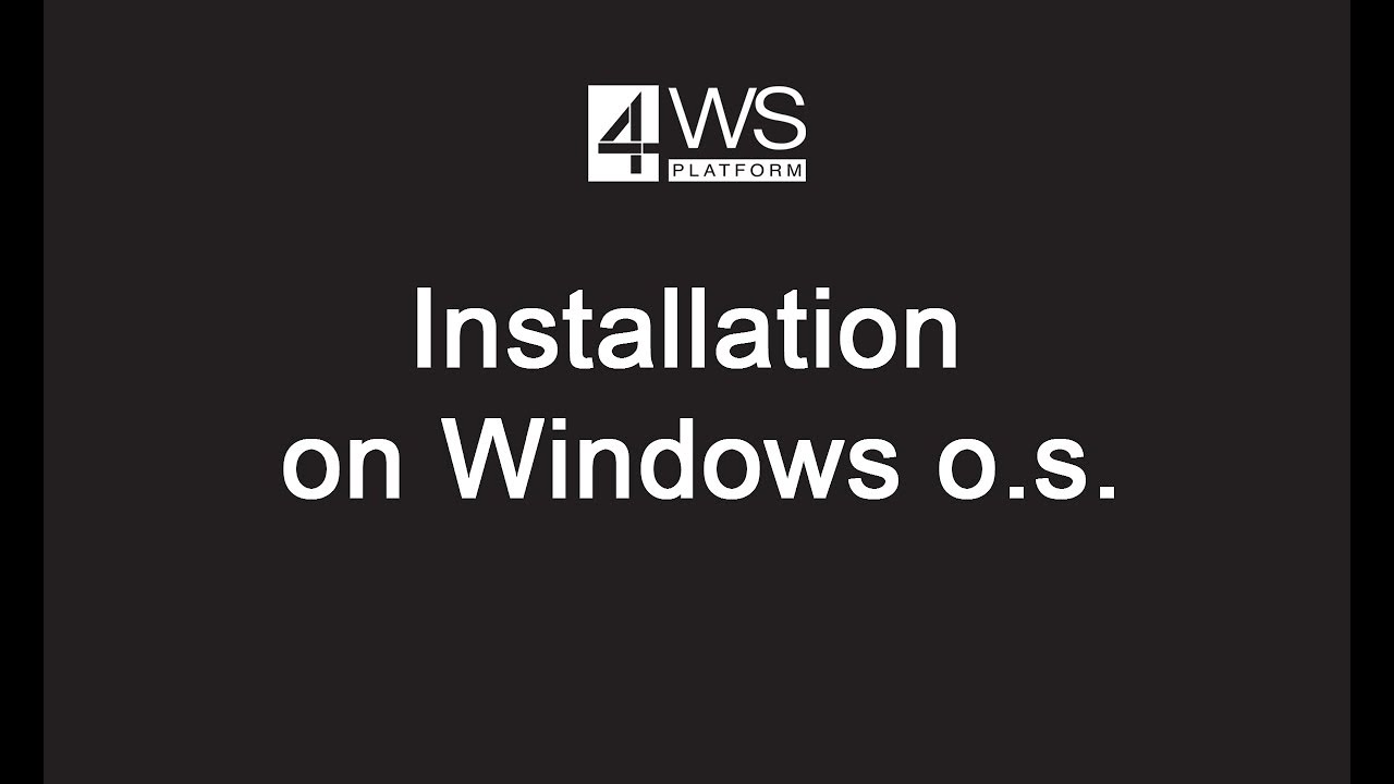 Installation on Windows o.s. - YouTube