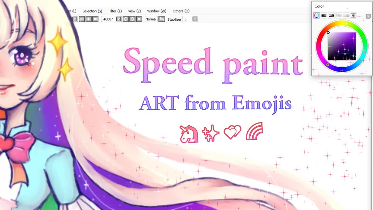 Speed paint - ART from Emojis #1🦄 💕🌈 - YouTube