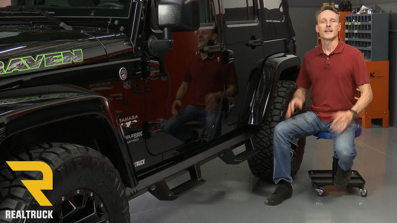 How to Install N-Fab Black Epyx Steps on a 2007-2018 Jeep JK - YouTube
