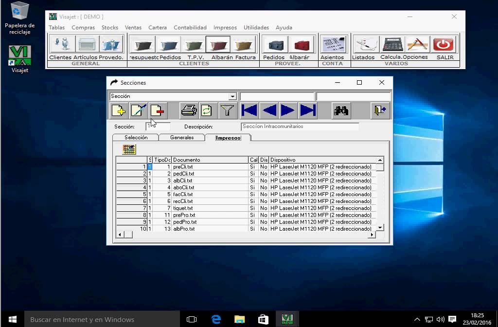 Secciones en programa de gestión y contabilidad Visajet - YouTube