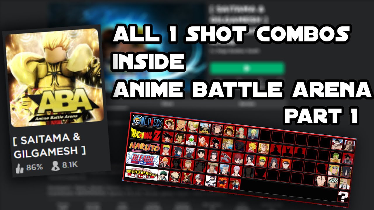 All 1 Shot Combos in Anime Battle Arena! Part 1 (ABA) - YouTube