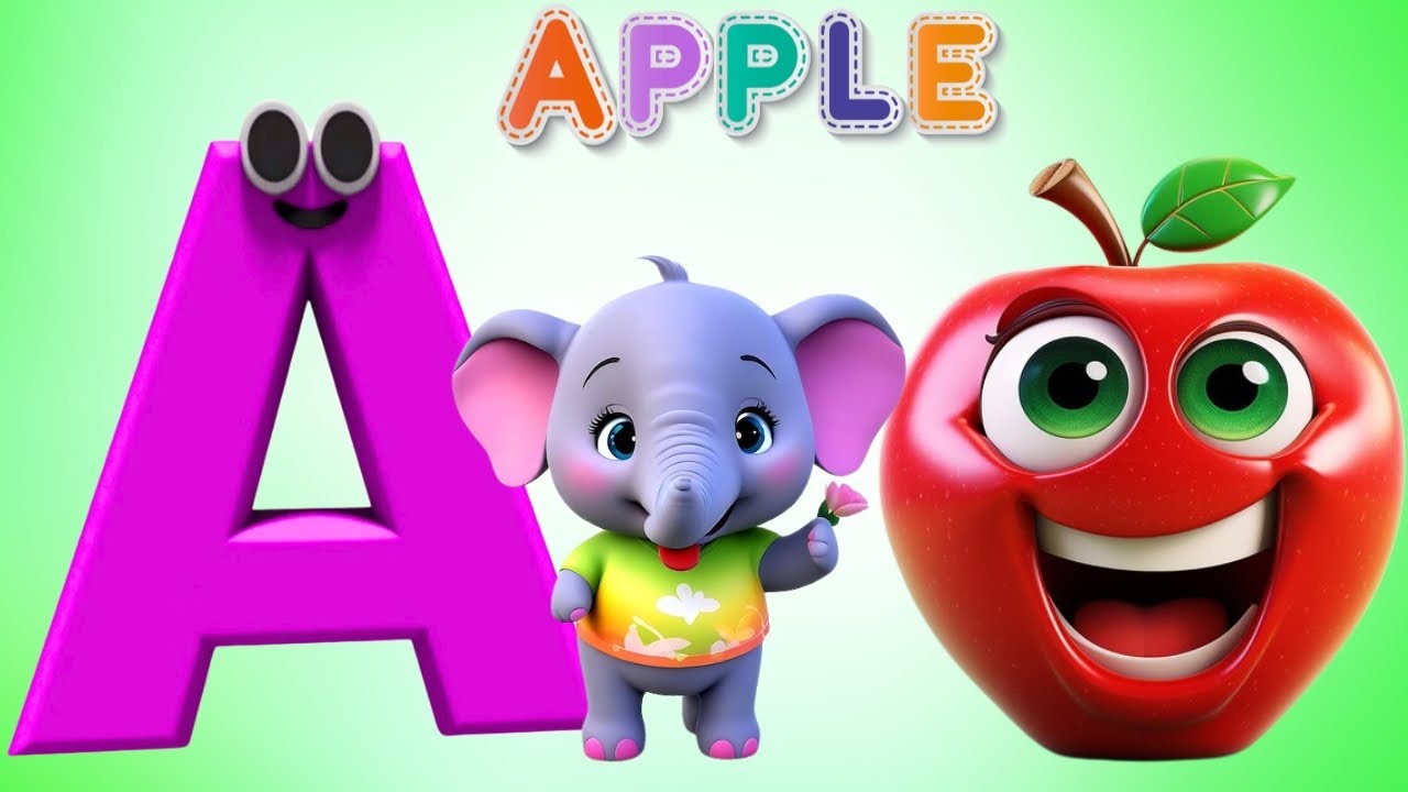 ABC song | a for apple | abc phonics song for toddlers | nursery rhymes ...