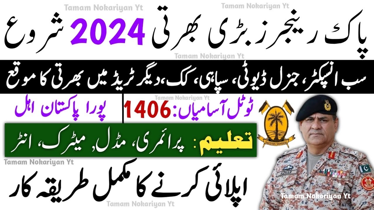 Sindh Rangers New Jobs 2024 | Sindh Rangers Sepoy Jobs 2024 | Sindh ...