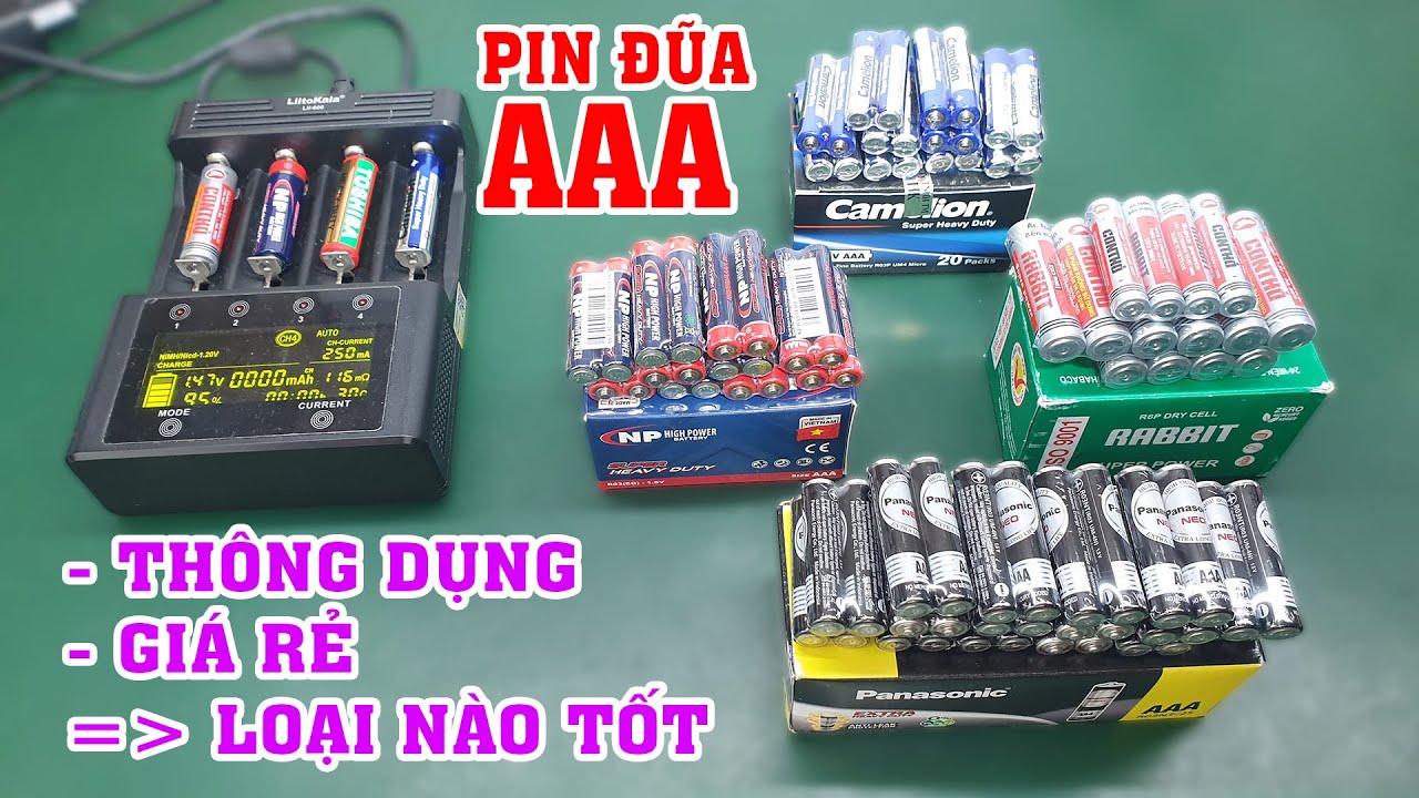 Chưa ai test cho các bạn các loại Pin Đũa - Pin AAA thông dụng giá rẻ ...