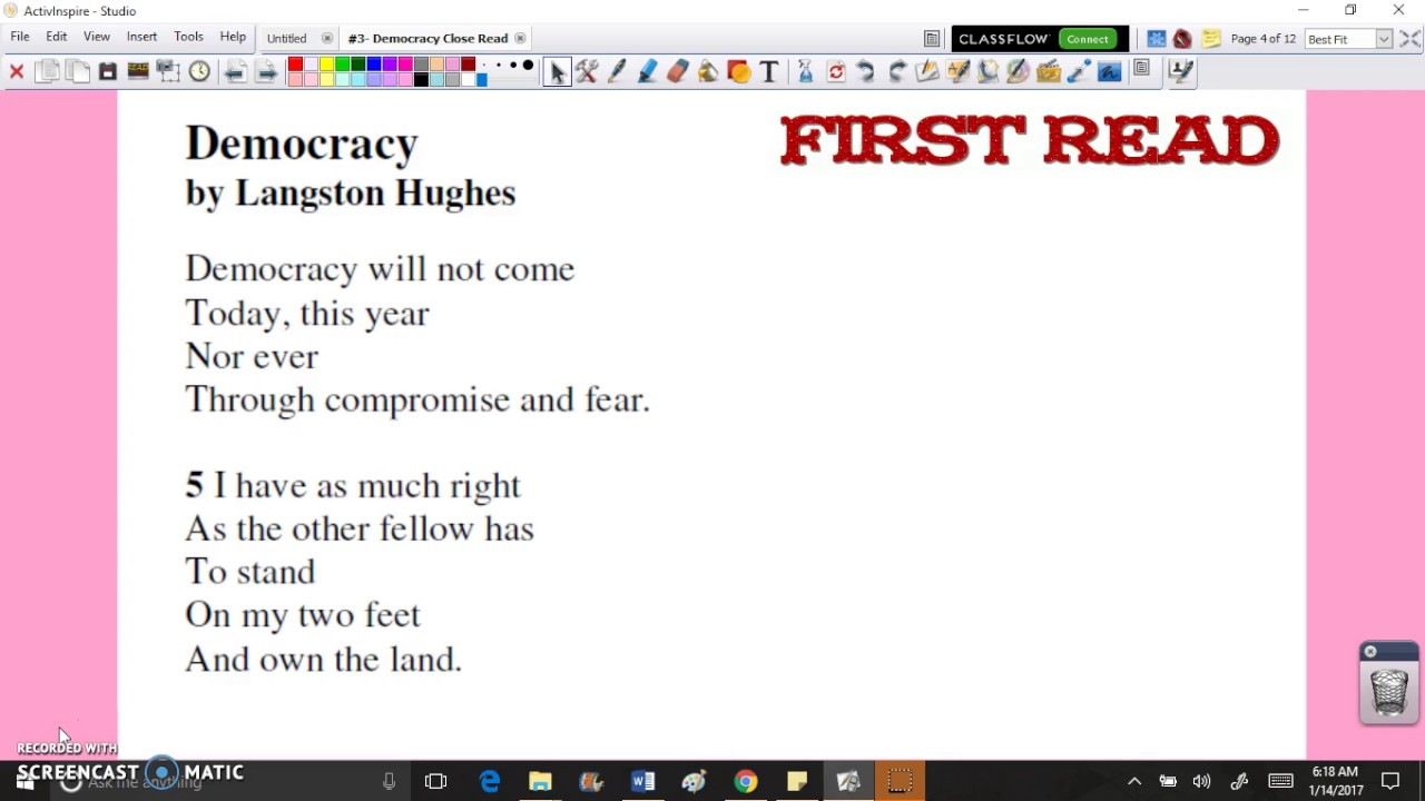 Democracy by Langston Hughes - YouTube