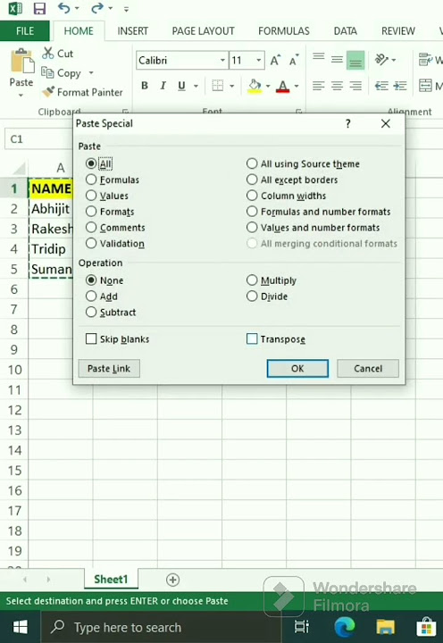 Excel Tricks | MS Excel | Transpose In Excel | Paste Special #excel #exceltutorial #exceltips ...