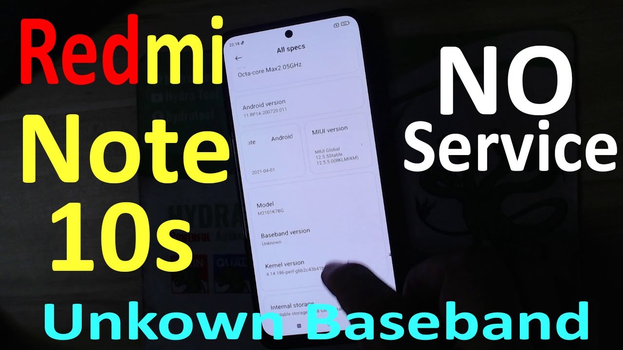 Redmi Note 10s No service No signal Unknown Baseband version Solution ...