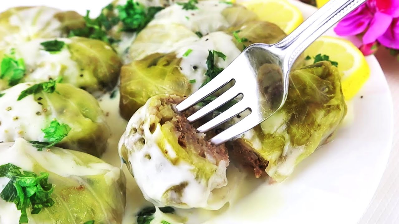 Stuffed Cabbage | Greek Recipes | Lahano dolmades | Dinner Appetizer ...