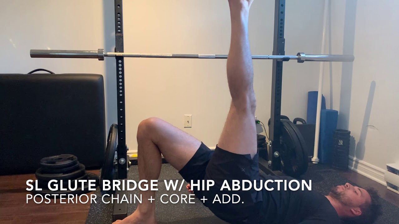 SL Glute Bridge Hip Abd - YouTube