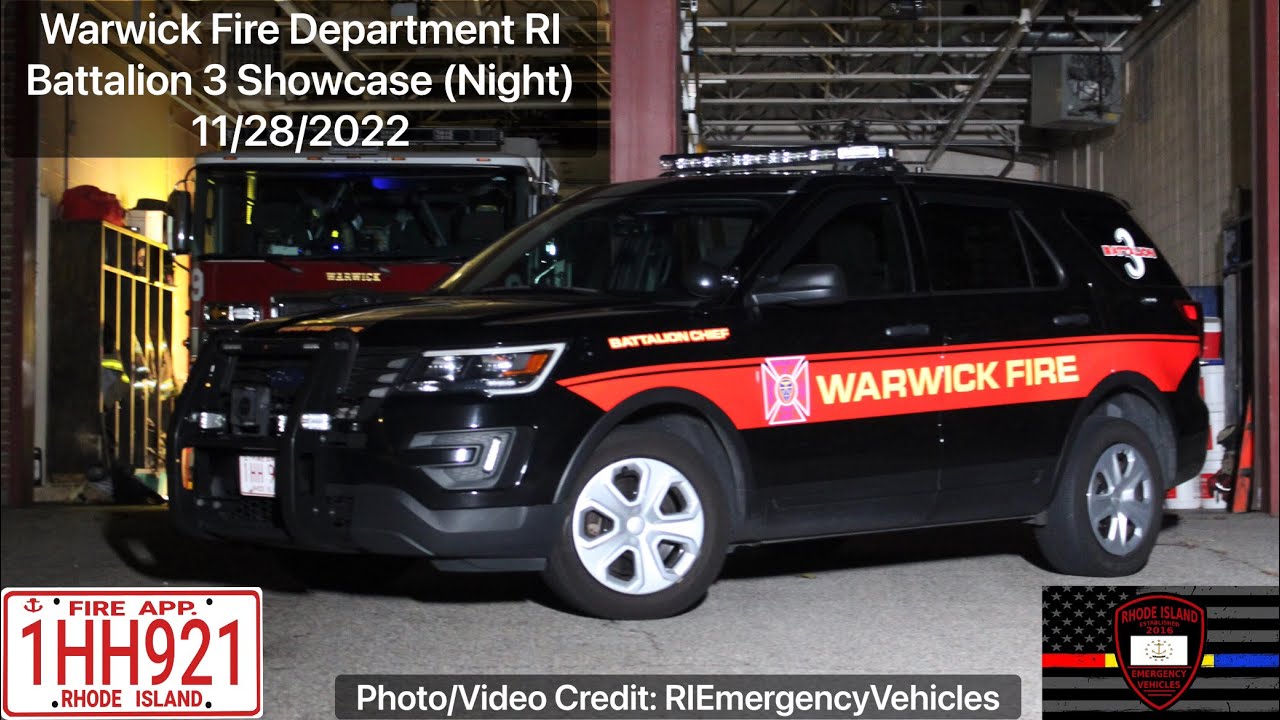 Warwick Fire Department RI Battalion 3 Showcase at night - YouTube