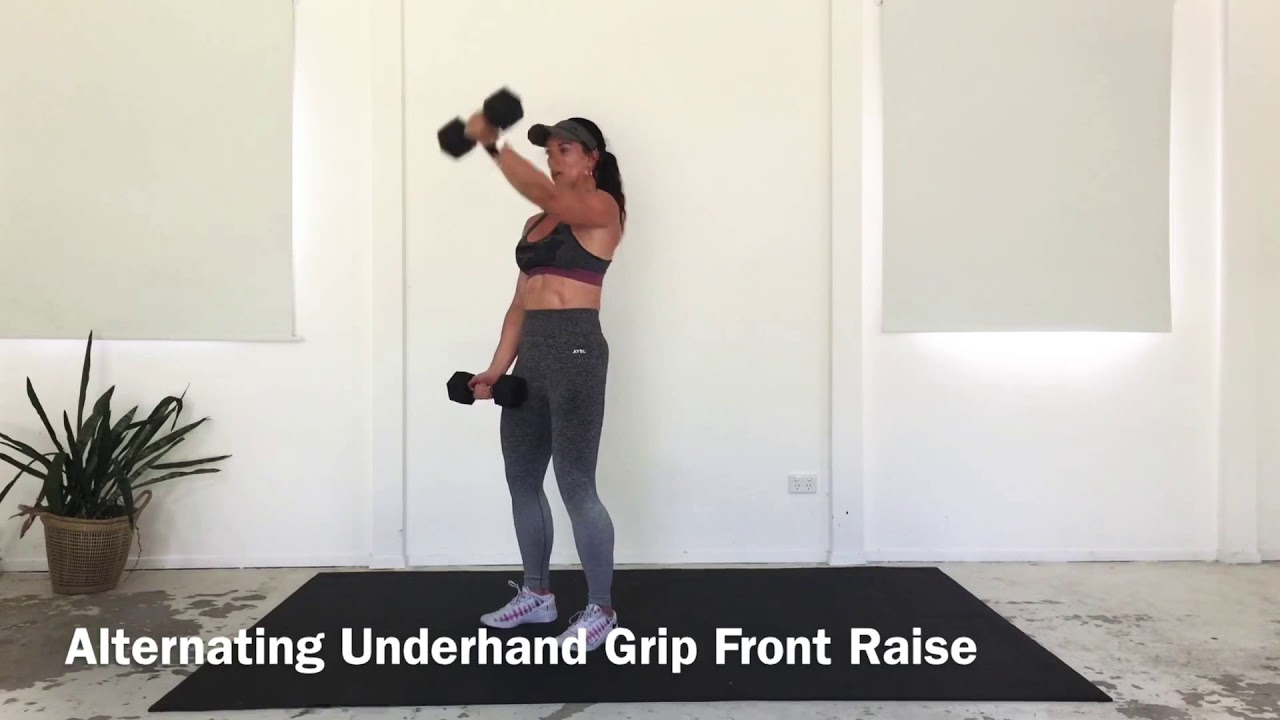 Alternating Underhand Grip Front Raise - YouTube