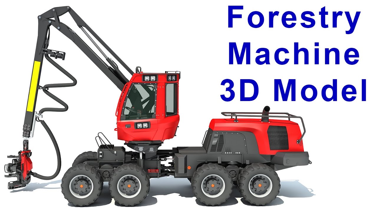 3D Models - Forestry Wheeled Harvester - YouTube