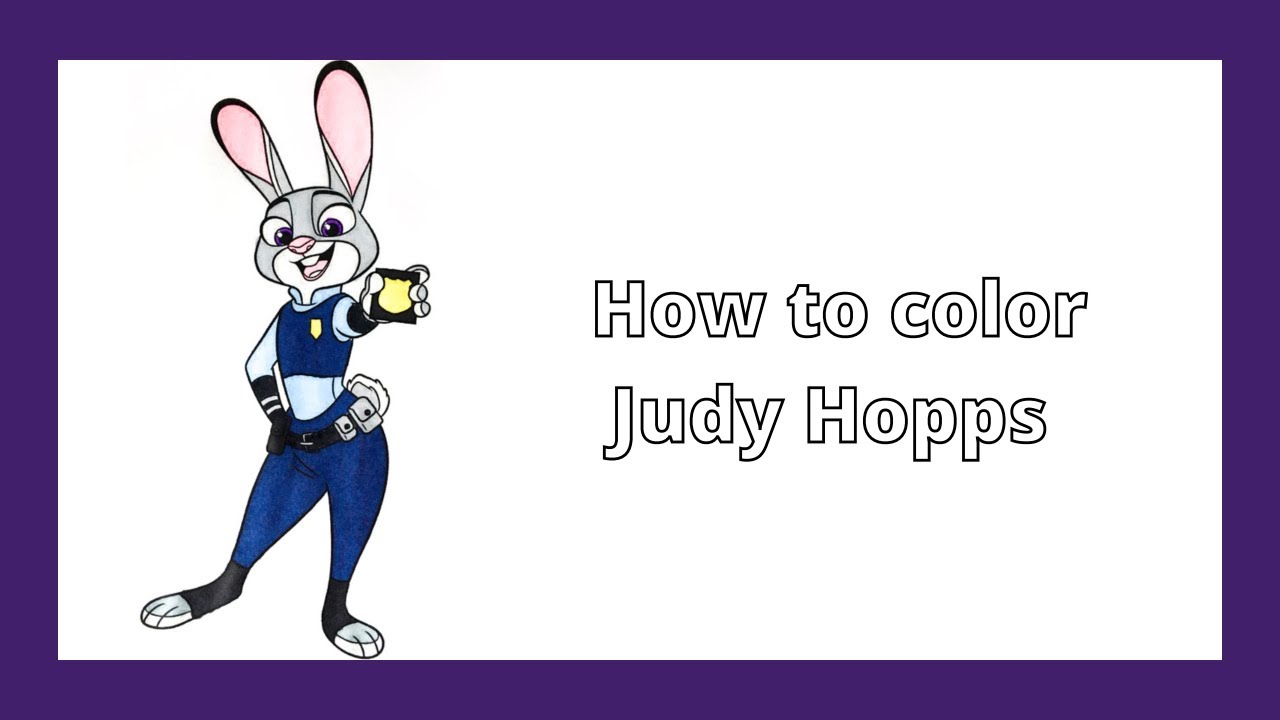 How to color Judy Hopps from Zootopia (Zootropolis) 🐰🦊 - YouTube