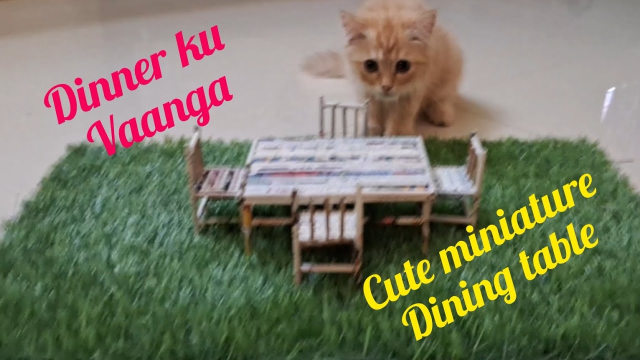 Paper stick craft # Miniature Paper dining table making #DIY ...