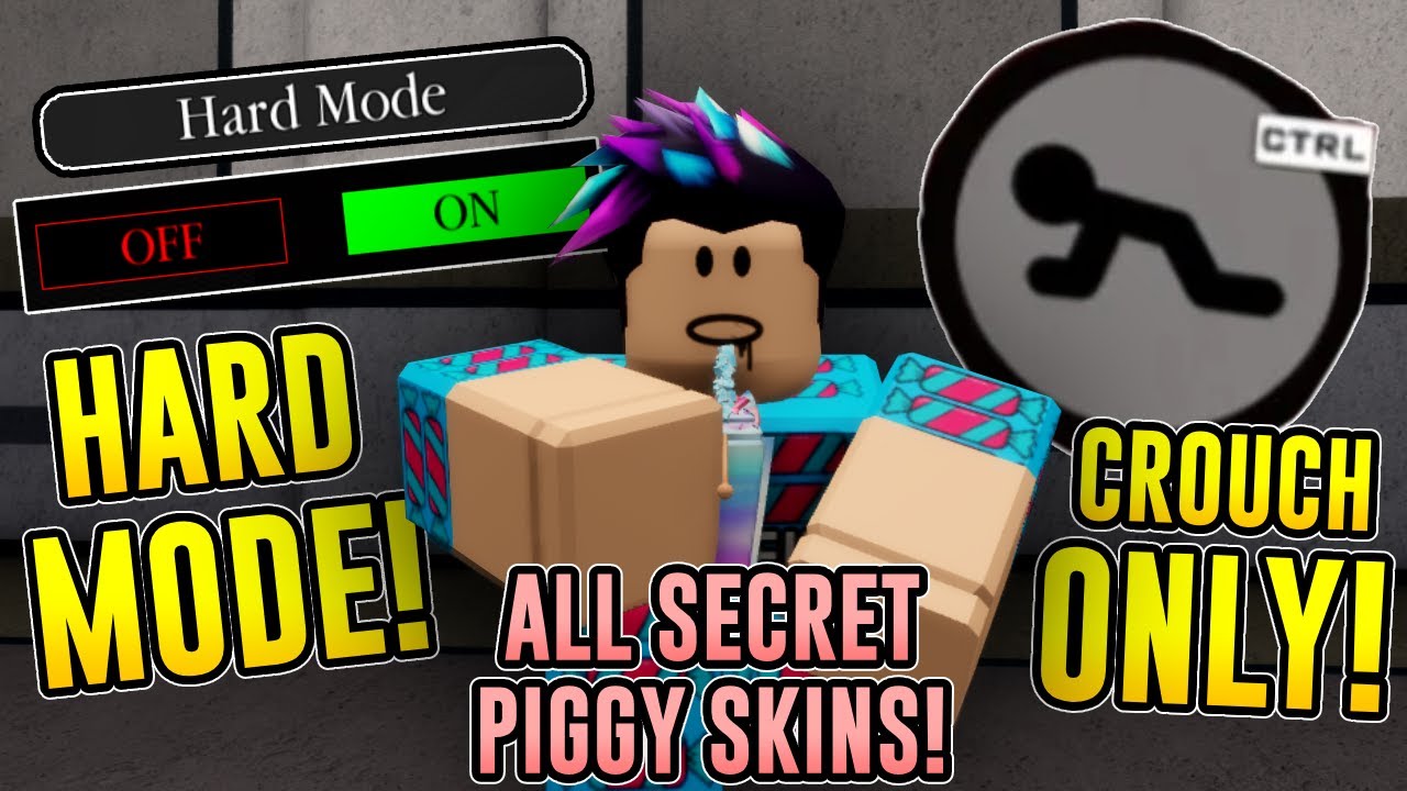 PIGGY BUT I GET EVERY SECRET SKIN CROUCH ONLY + HARD MODE! | ROBLOX ...