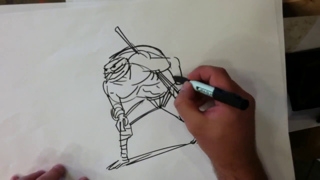 GESTURE DRAWING: Turning the model's poses into Ninja Turtles! - YouTube