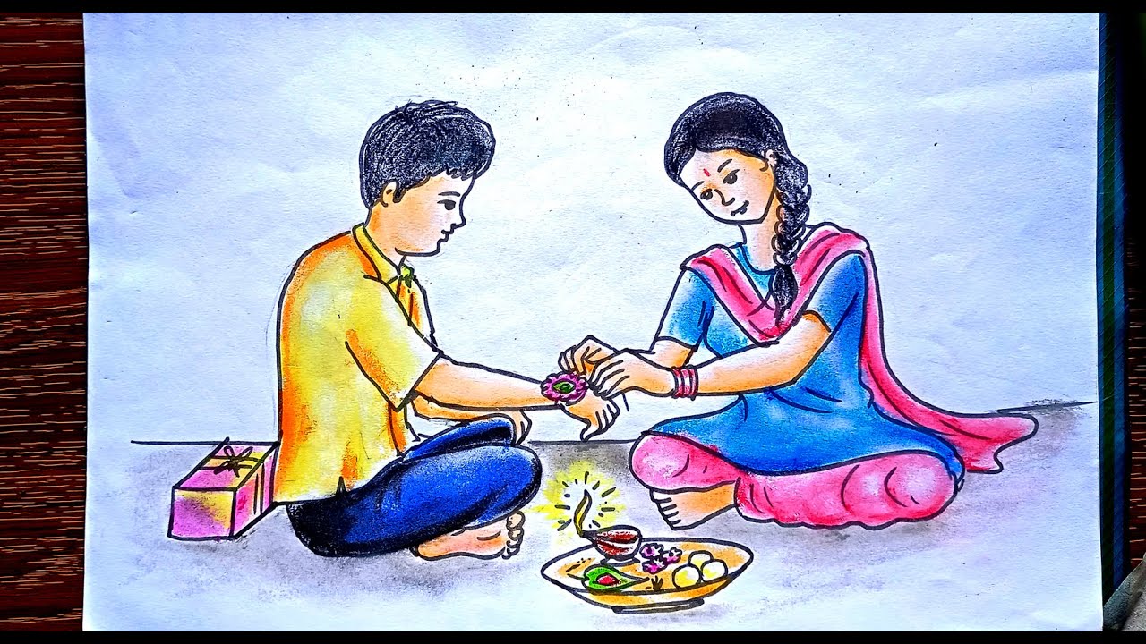 Raksha Bandhan Drawing | How to draw easy Raksha Bandhan drawing ...