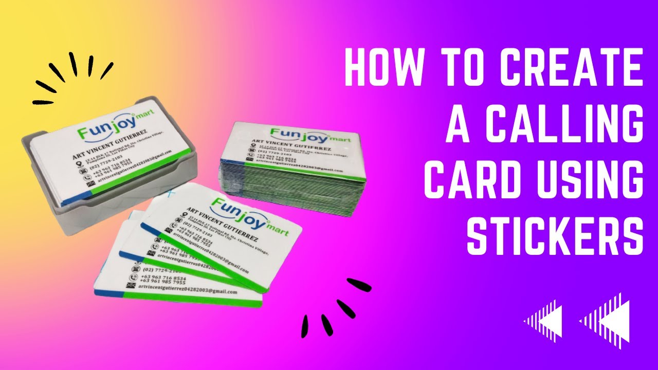 How to create a calling card using Stickers | Video Tutorial | Step by ...